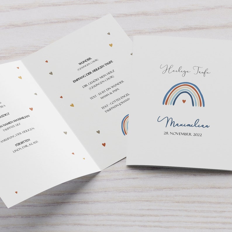 Taufheft Vorlage Junge, Taufe, Taufheft personalisierbar, Kirchenheft ...