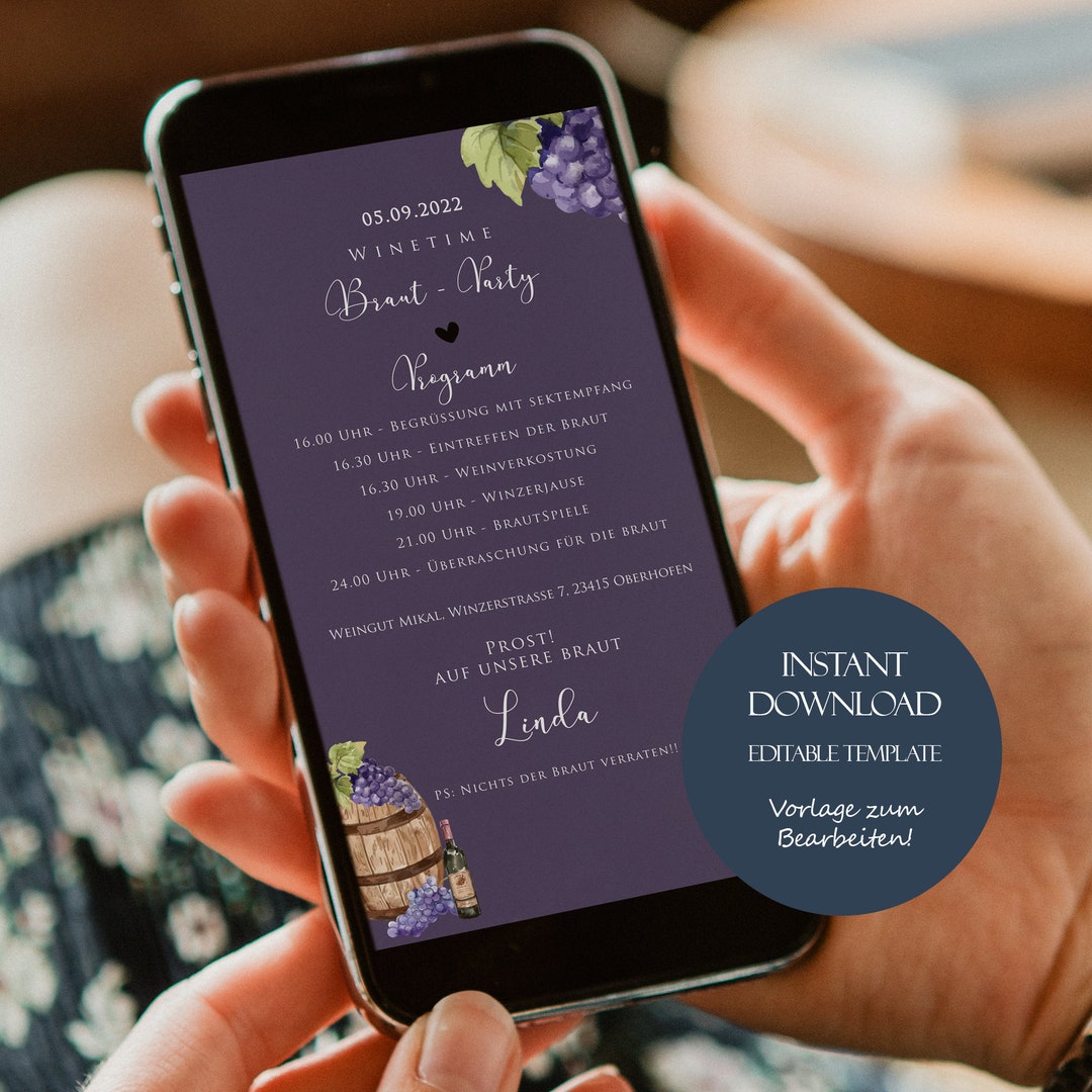 Hen Party Invitation E-card Wine Party Bachelorette Party - Etsy