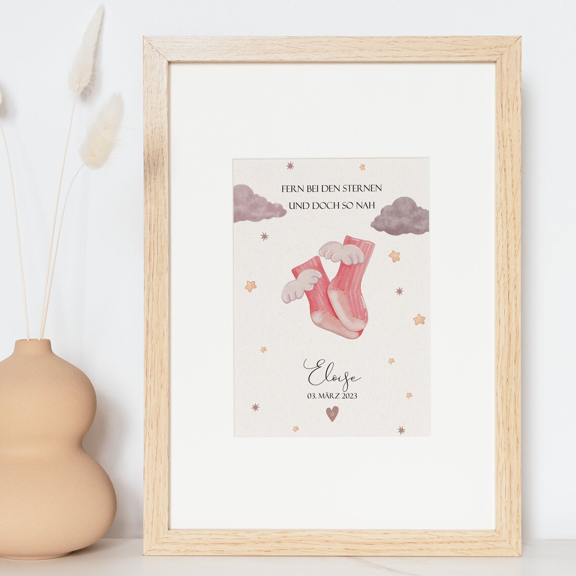 Mourning Poster Star Child Girl, Memory Star Child, A4 Wall Picture ...