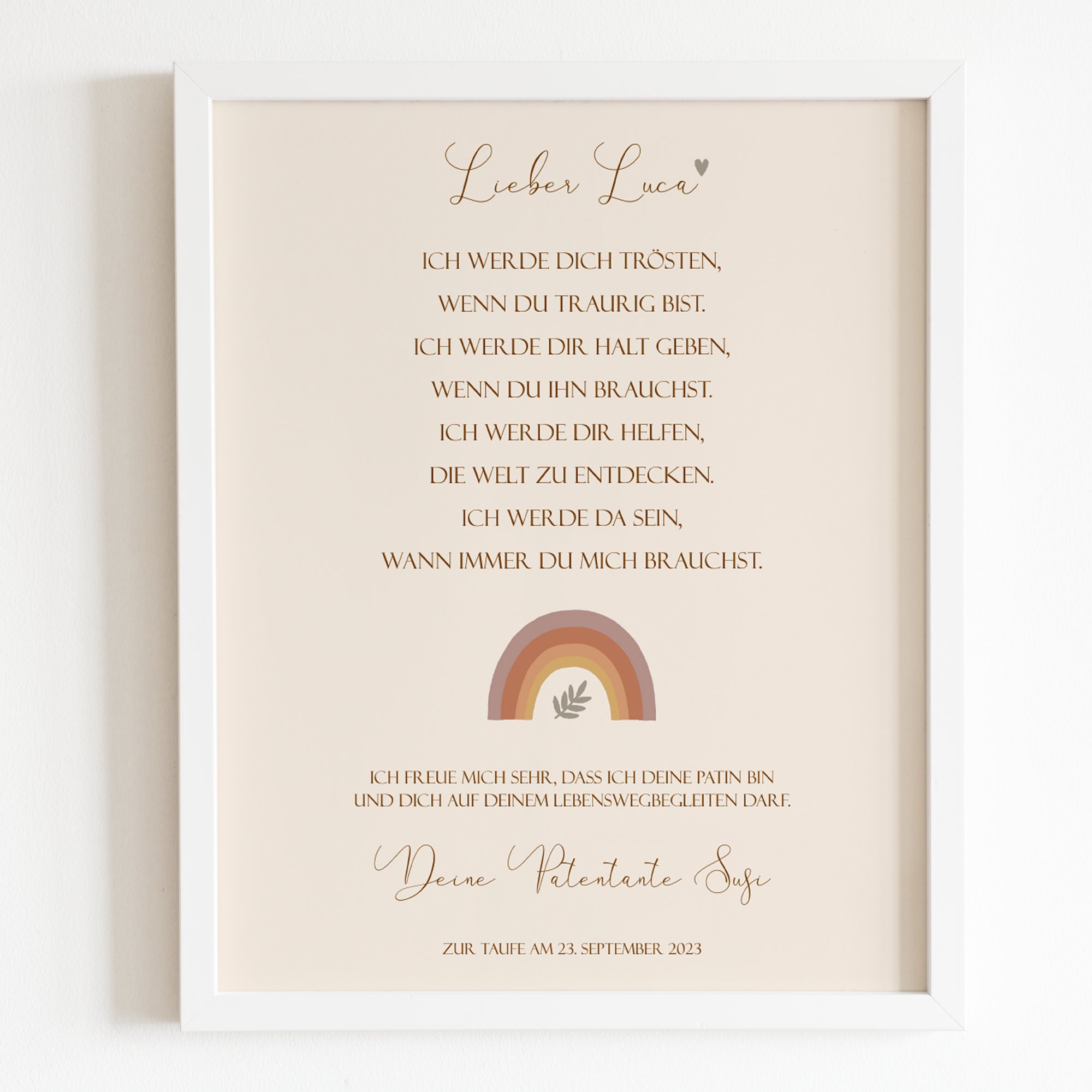 Godparent Letter Baptism Rainbow, Godparent Letter for Godchild ...