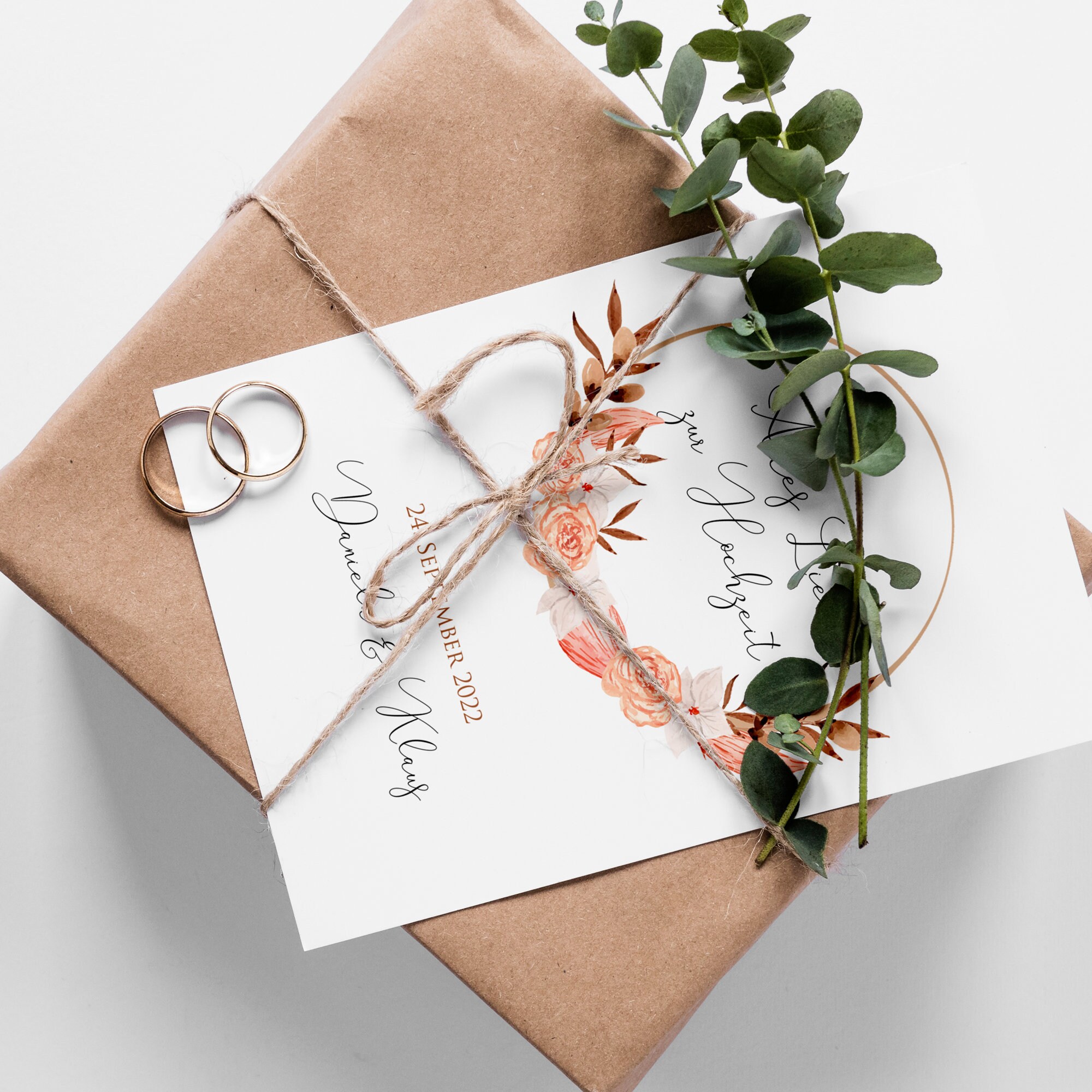 Congratulations Card for the Boho Wedding, Personalized Wedding Card ...