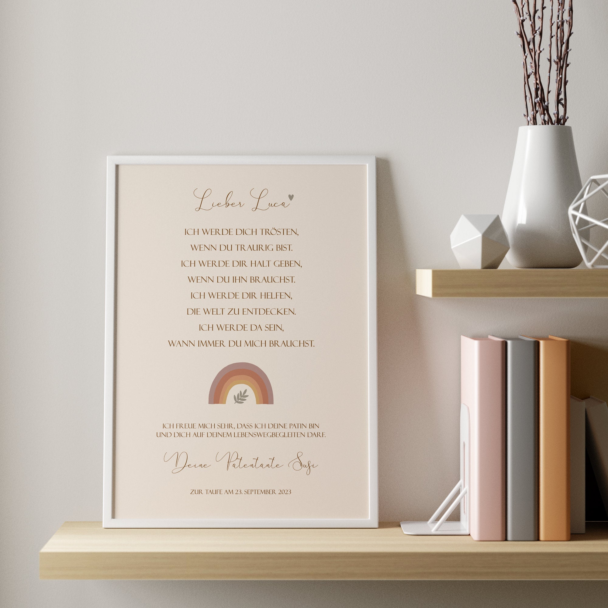 Godparent Letter Baptism Rainbow, Godparent Letter for Godchild ...
