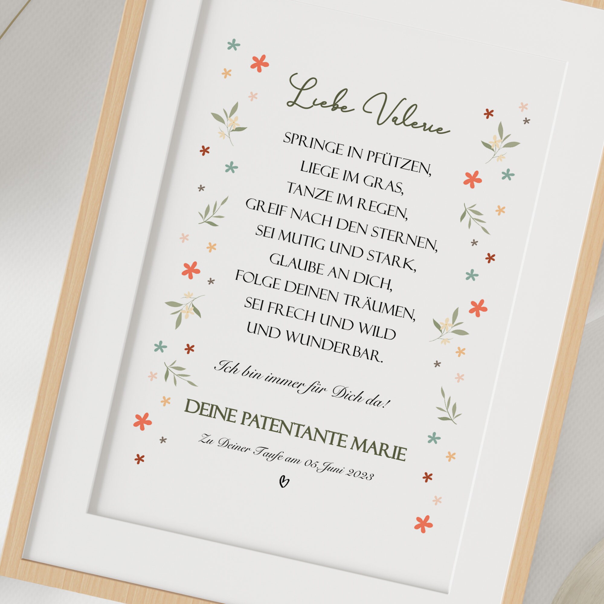 Personalized Baptism Gift Godparent Letter Template for Girls Printable ...