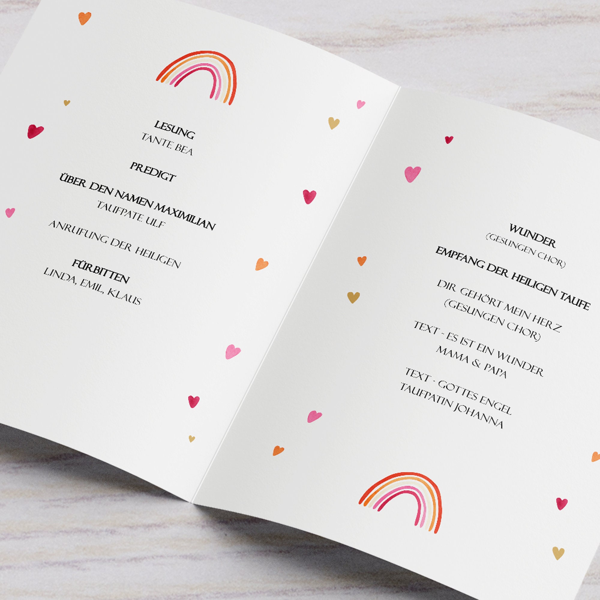 Baptism Booklet Template Girl Baptism Rainbow Baptism Booklet ...