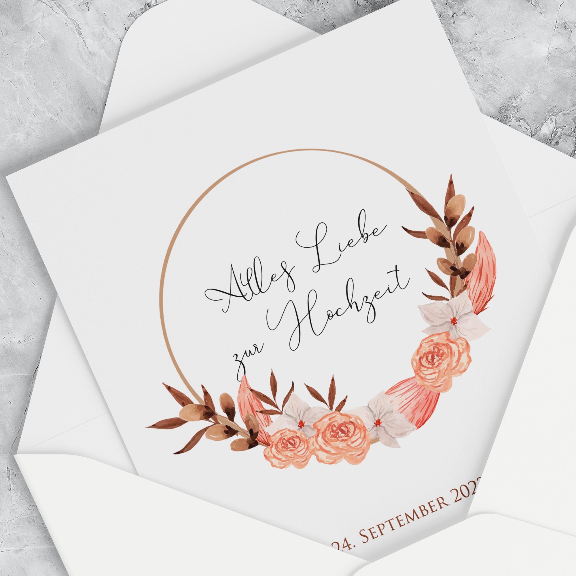 Congratulations Card for the Boho Wedding, Personalized Wedding Card ...