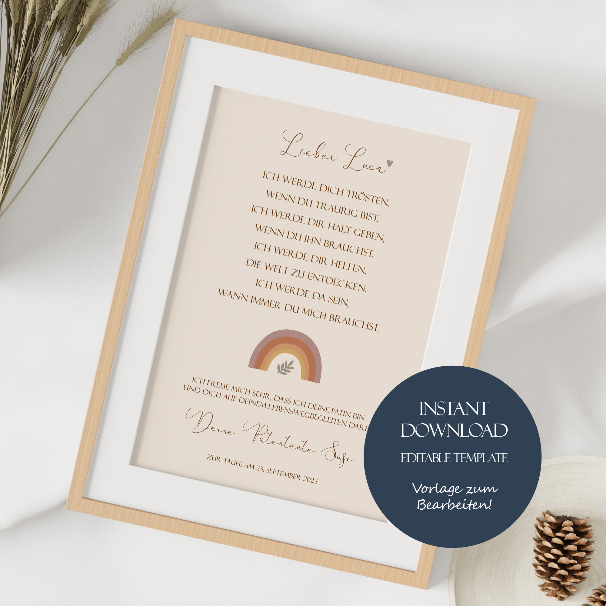 Godparent Letter Baptism Rainbow, Godparent Letter for Godchild ...
