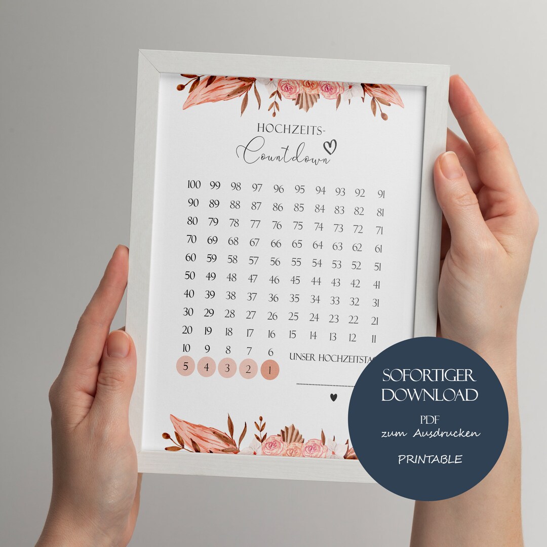 Hochzeit Countdown Boho Hochzeitsplanung Hochzeitscountdown - Etsy