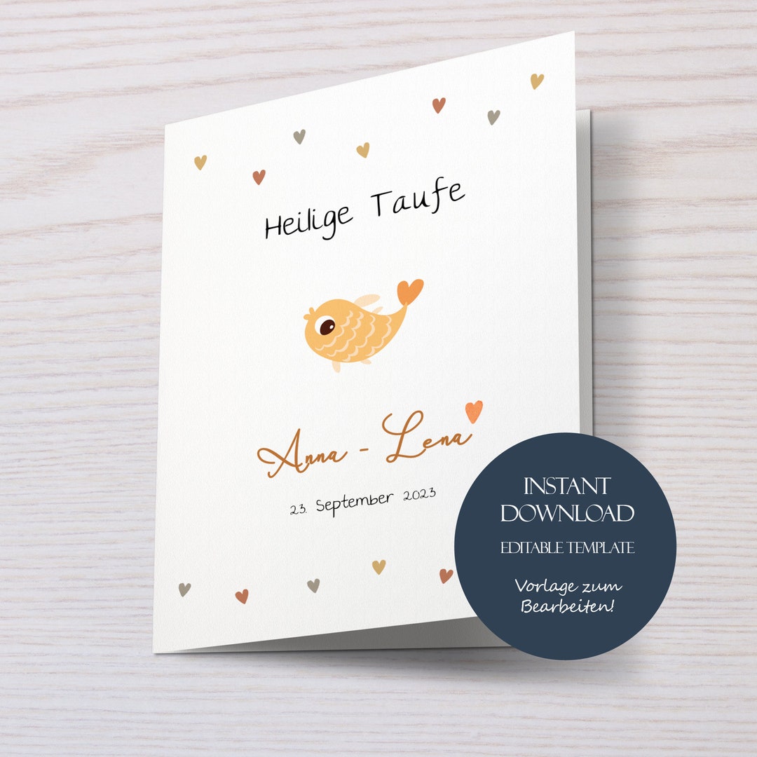 Personalized Baptism Booklet Digital Template Church Booklet Baptism ...