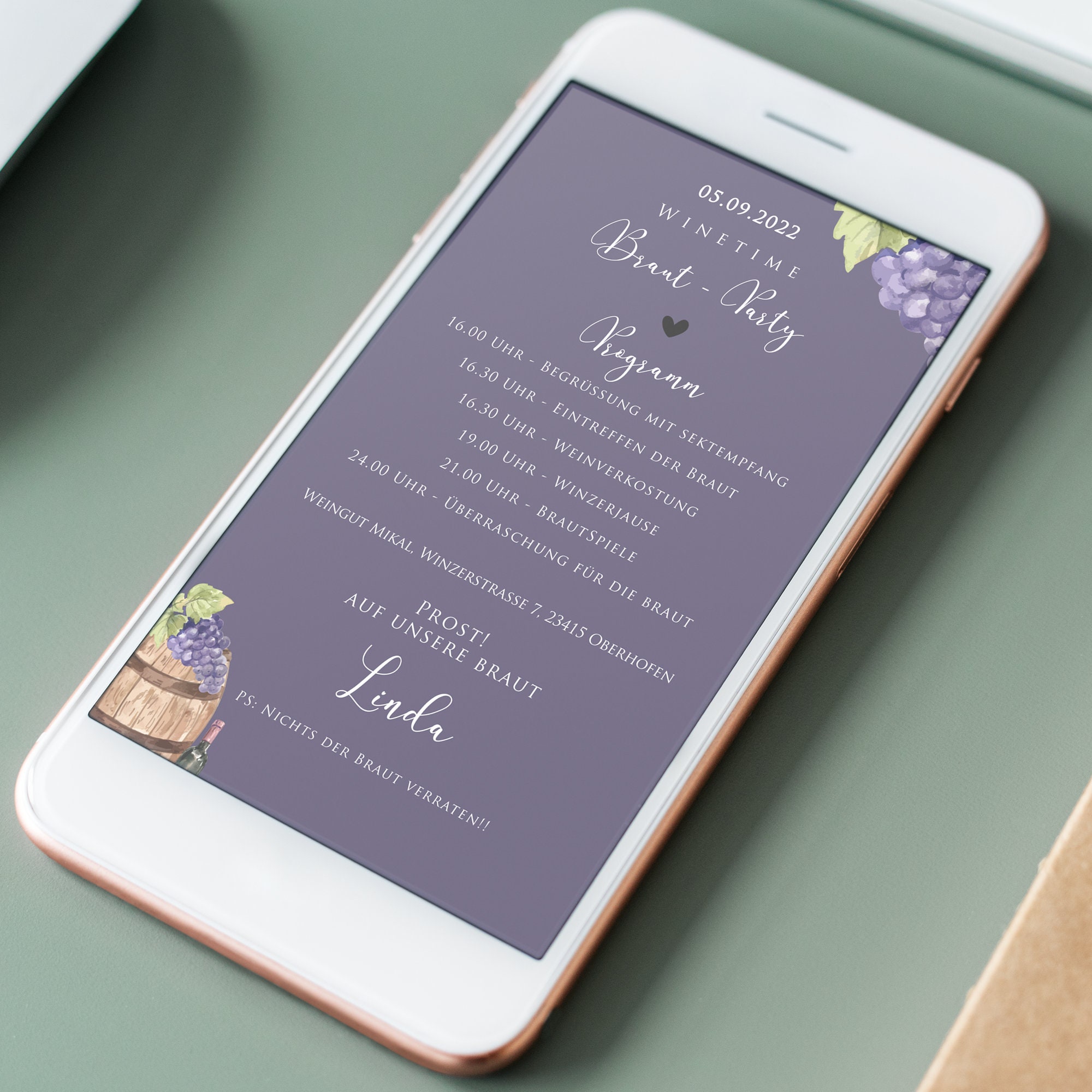 Hen Party Invitation E-card Wine Party Bachelorette Party - Etsy