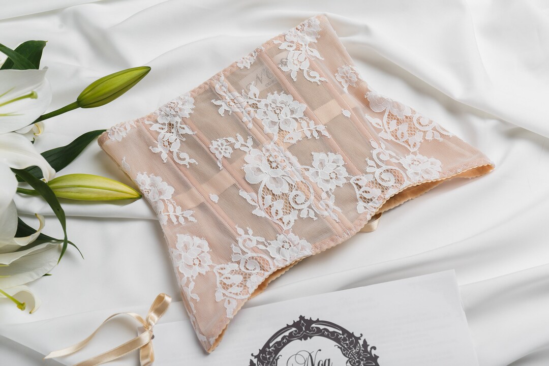 White Underwear Lace Underbust Corset Made of Mesh With Metal Bones for ...