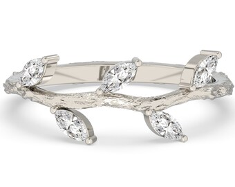 Diamond Leaf Ring - Etsy