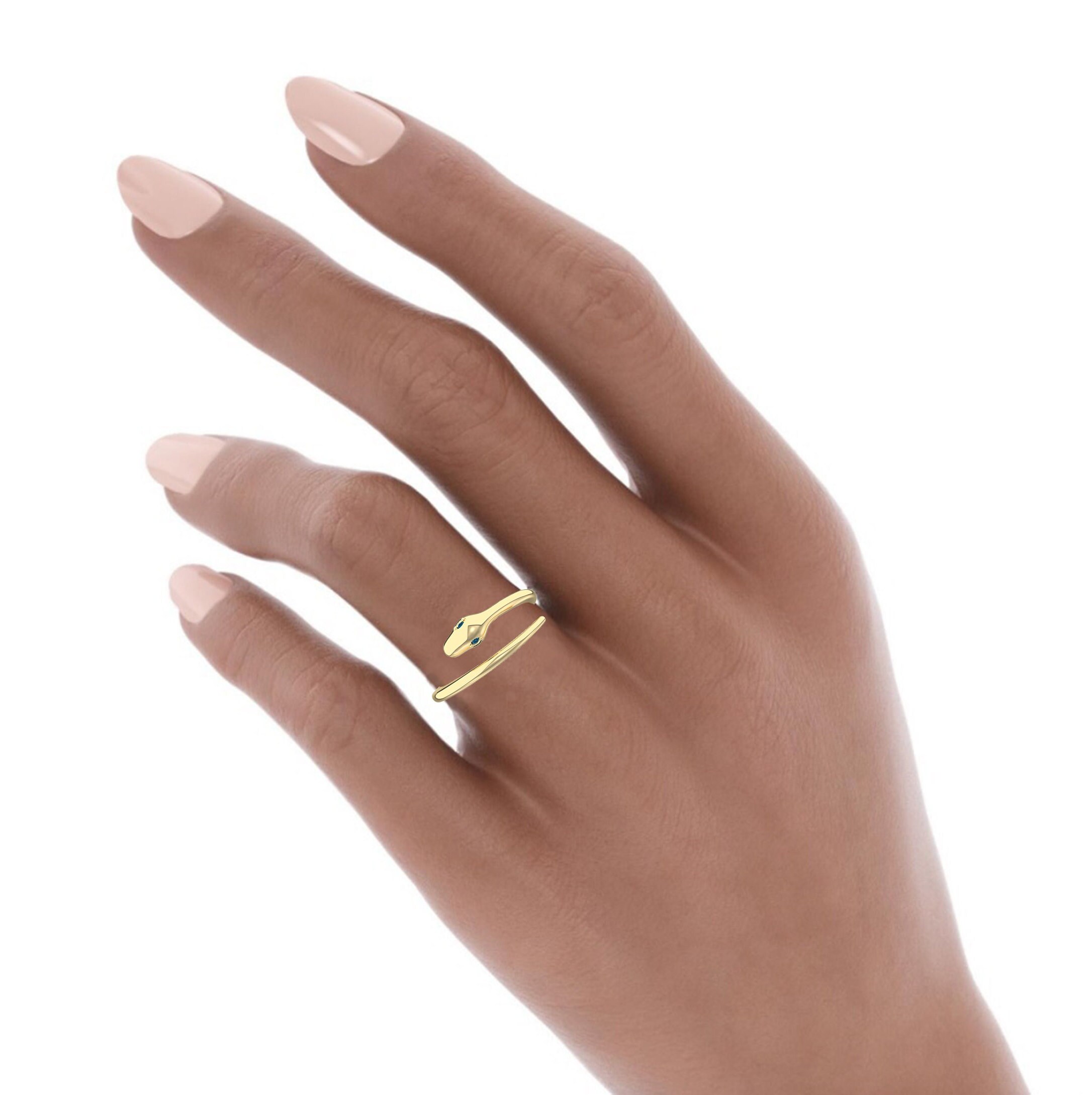 Topaz Snake Stackable Ring Serpent Ring London Blue Topaz - Etsy