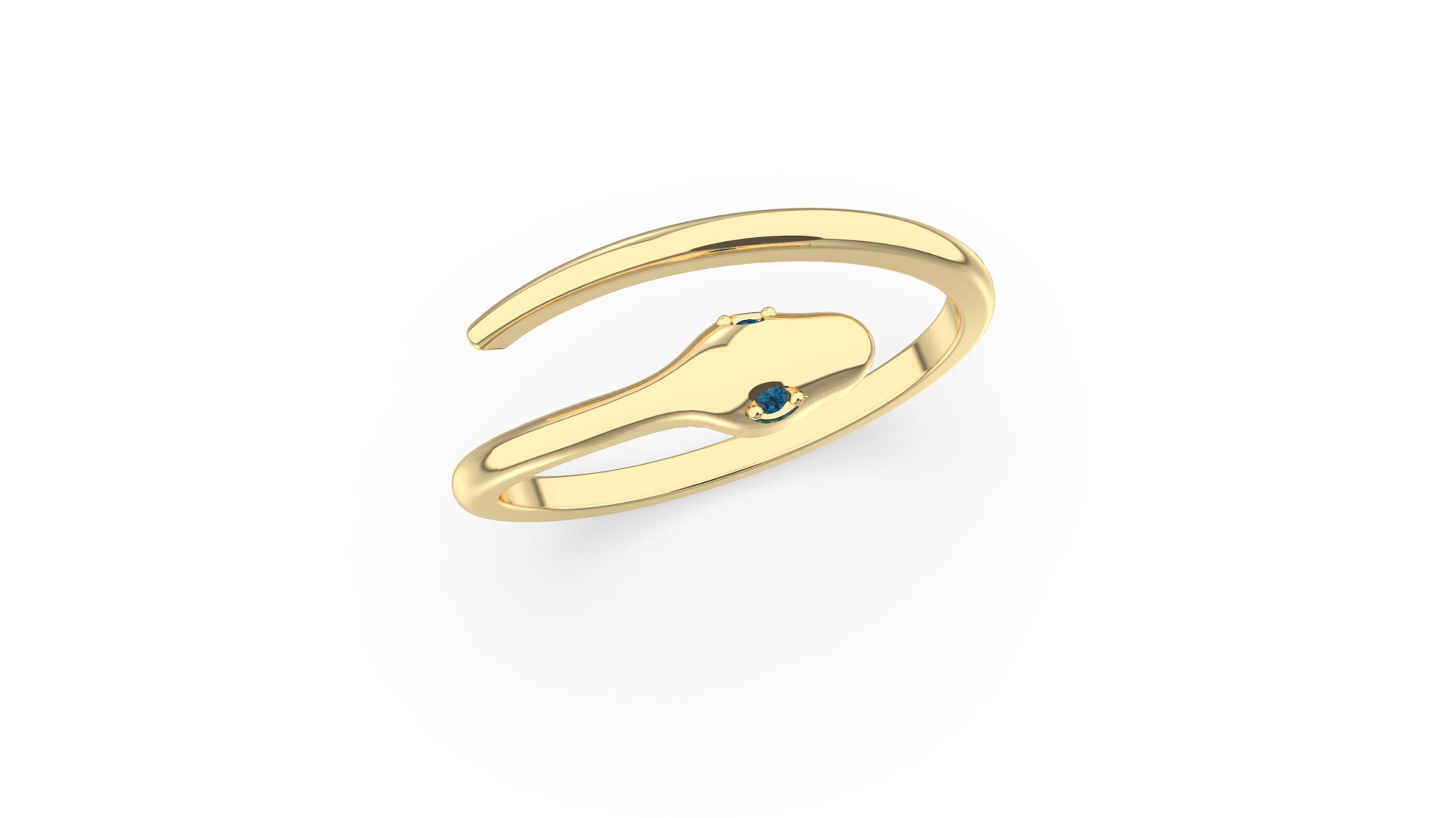 Topaz Snake Stackable Ring Serpent Ring London Blue Topaz - Etsy