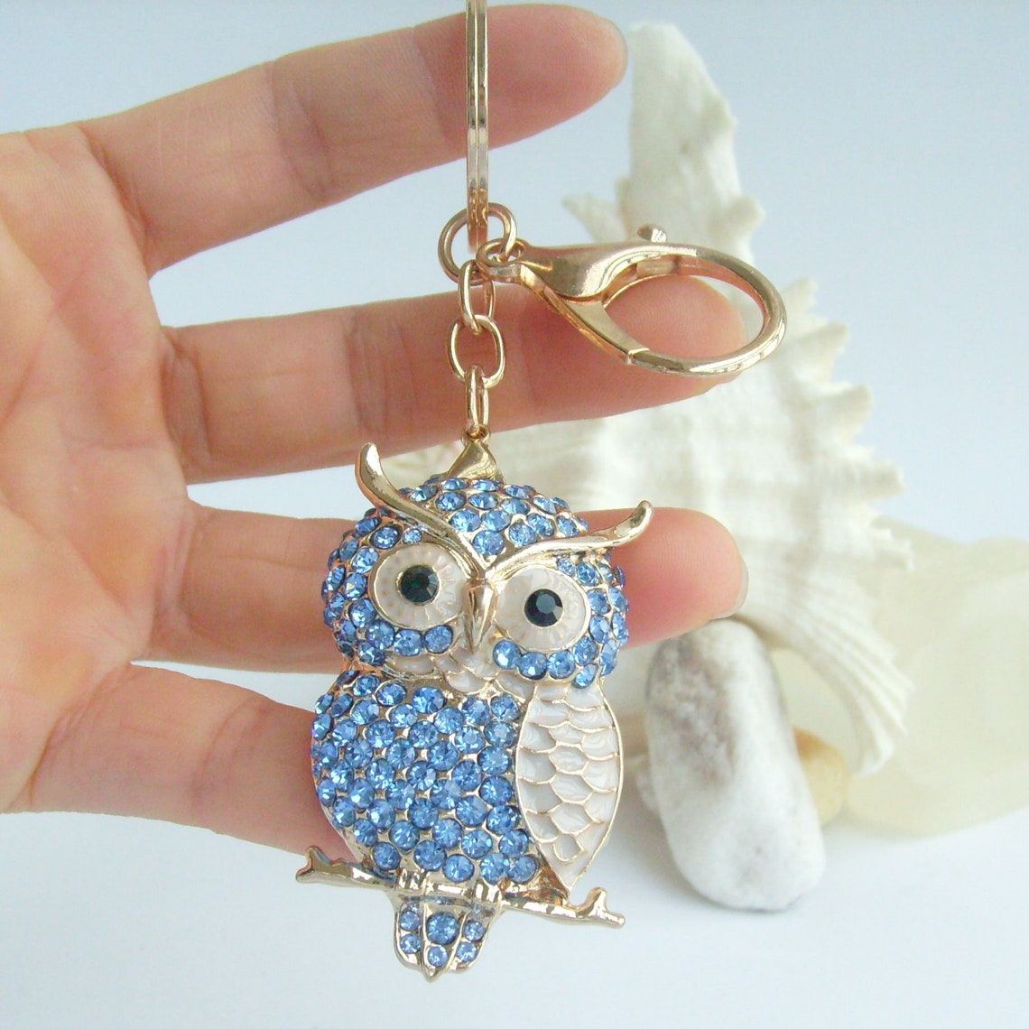 Unique Bird Rhinestone Crystal Owl Key Chain Animal Key Holder - Etsy