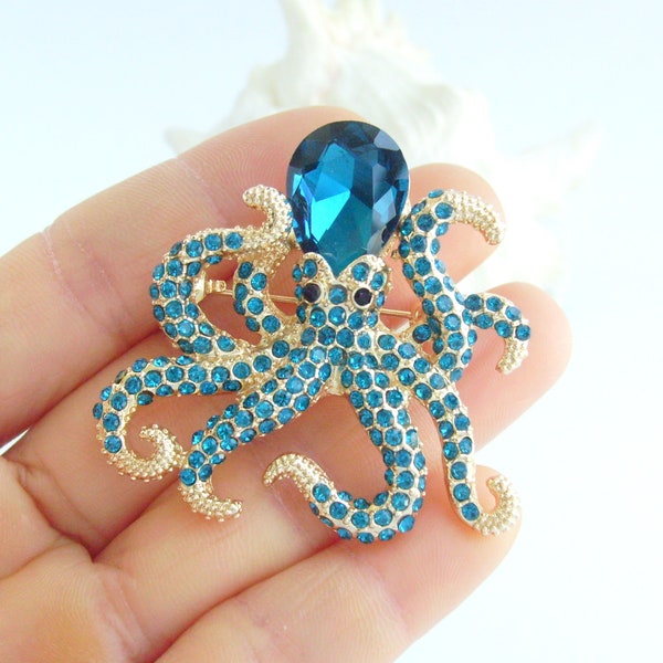 Octopus Brooch - Etsy