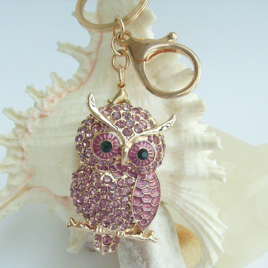 Unique Bird Rhinestone Crystal Owl Key Chain Animal Key Holder - Etsy