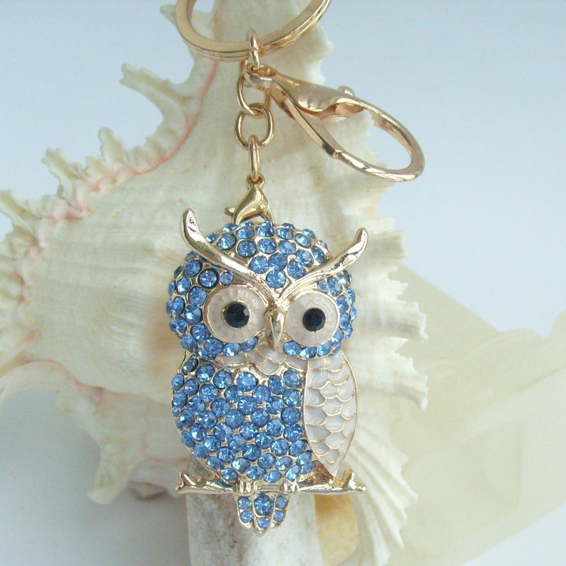 Unique Bird Rhinestone Crystal Owl Key Chain Animal Key Holder - Etsy