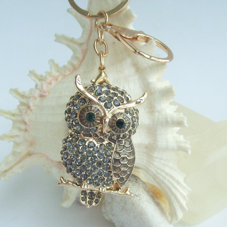 Unique Bird Rhinestone Crystal Owl Key Chain Animal Key Holder - Etsy