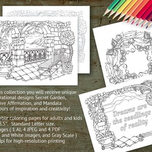 Secret Garden Coloring Page, Printable Adult Coloring Books PDF, Cozy ...