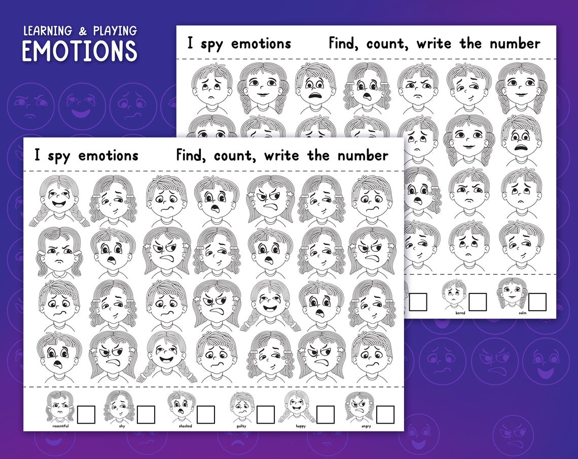 Feelings Clipart. Preschool Curriculum. Emotions Chart. Quiet | Etsy
