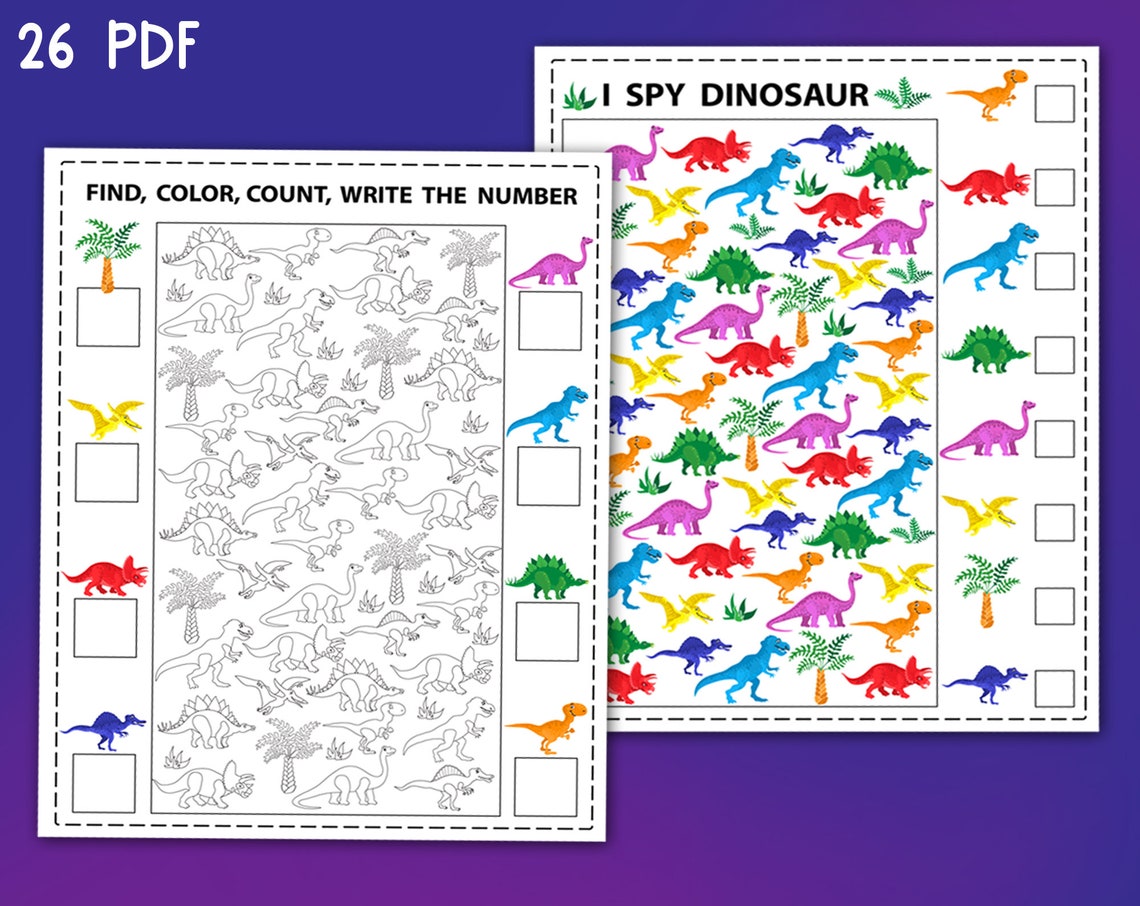 Dinosaur Busy Book, Preschool Worksheets. Quiet Book, Preschool ...
