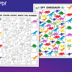 Dinosaur Busy Book, Preschool Worksheets. Quiet Book, Preschool ...