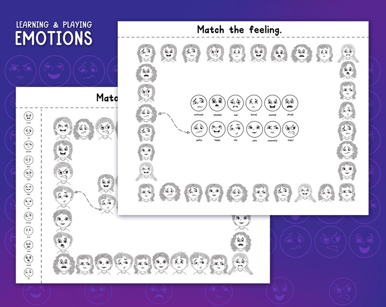 Feelings Clipart. Preschool Curriculum. Emotions Chart. Quiet | Etsy