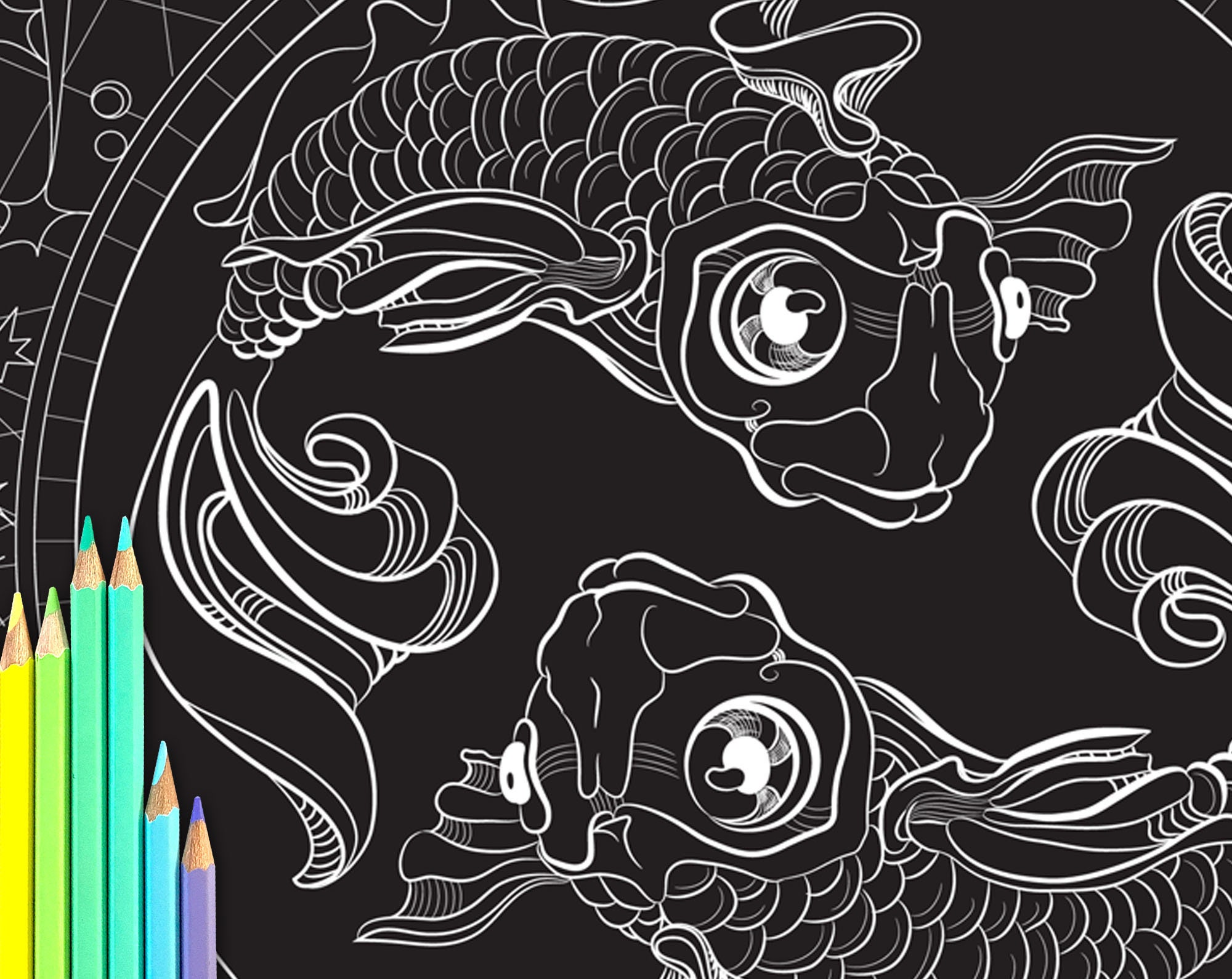 Pisces Zodiac Sign Printable Coloring Pages Adult. Astrology Gift ...