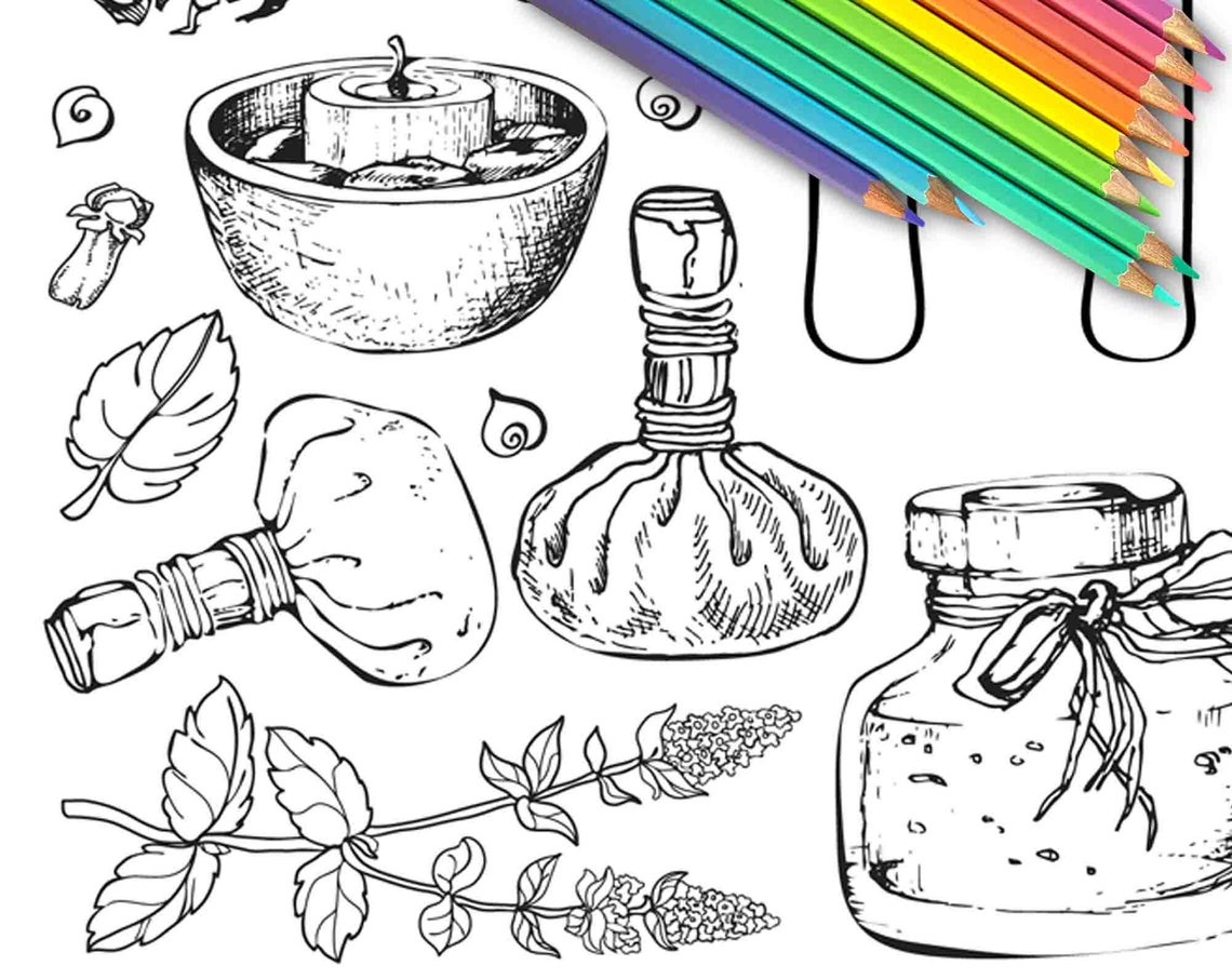 Spa Coloring Pages. Adult Coloring Books. Printables Spa Decor. Stress ...