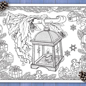 Christmas Lantern Coloring Pages. Lineart. Christmas - Etsy