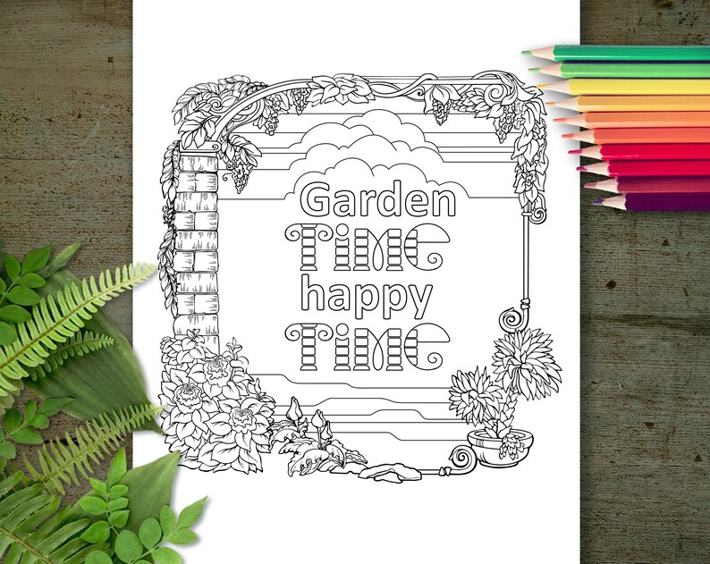 Secret Garden Coloring Page, Printable Adult Coloring Books PDF, Cozy ...
