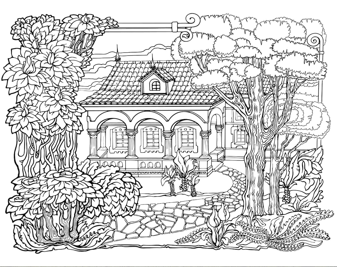 Secret Garden Coloring Page Printable Adult Coloring Books - Etsy