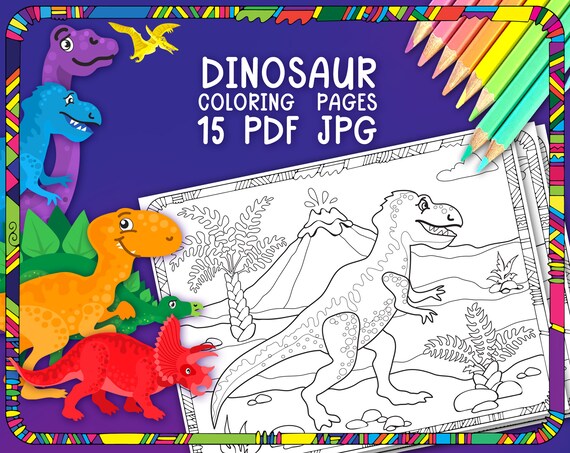 Preschool Worksheets. Dinosaur Busy Book Coloring Book. | Etsy