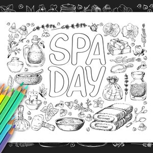 Spa Coloring Pages. Adult Coloring Books. Printables Spa Decor. Stress ...