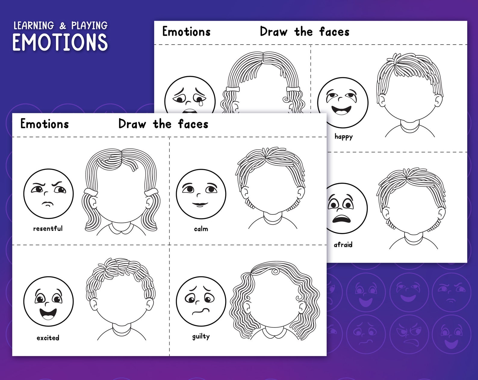 Feelings Clipart. Preschool Curriculum. Emotions Chart. Quiet Book ...