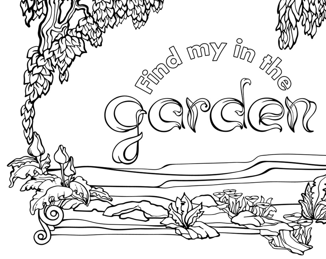 Secret Garden Coloring Page Printable Adult Coloring Books - Etsy