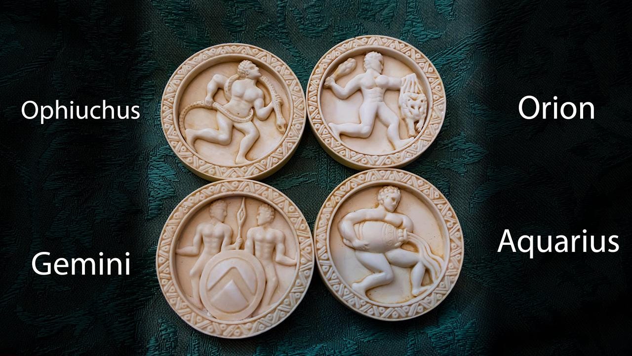 Medieval Style Backgammon Set 12th Century Astrological Zodiac Designs ...