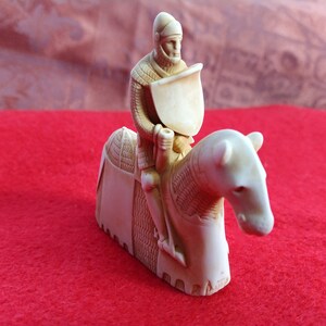 Medieval Chess Knight - 14th Century Faux Ivory Replica Figurine ...
