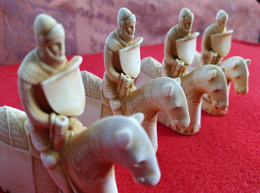 Medieval Chess Knight - 14th Century Faux Ivory Replica Figurine ...