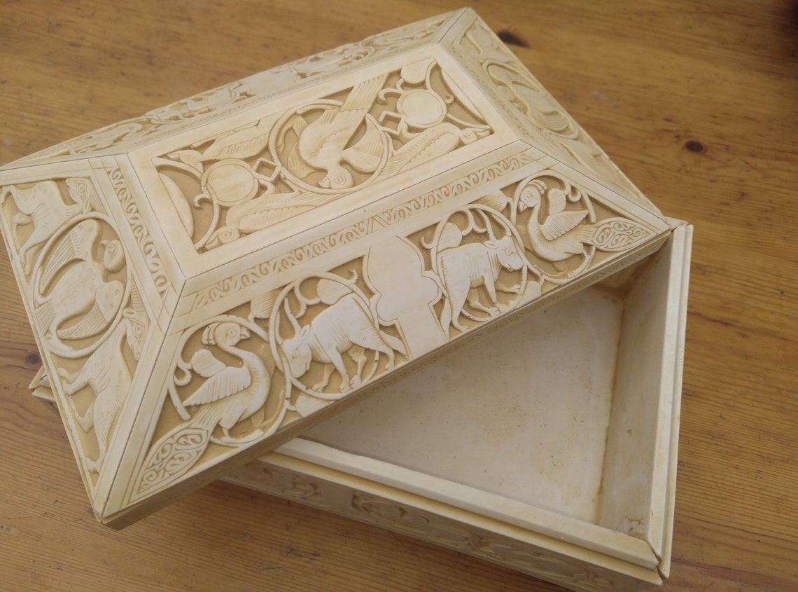 12th Century Medieval Box - Decorative Faux Ivory - Morgan Casket ...