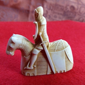 Medieval Chess Knight - 14th Century Faux Ivory Replica Figurine ...