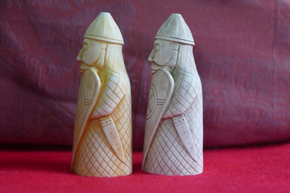 Isle of Lewis Berserker Chess Rook - 12th Century Faux Ivory Replica ...