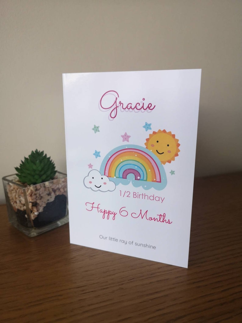 Personalised Half Birthday Card, Personalised Twin 6 Month Card, Twins ...