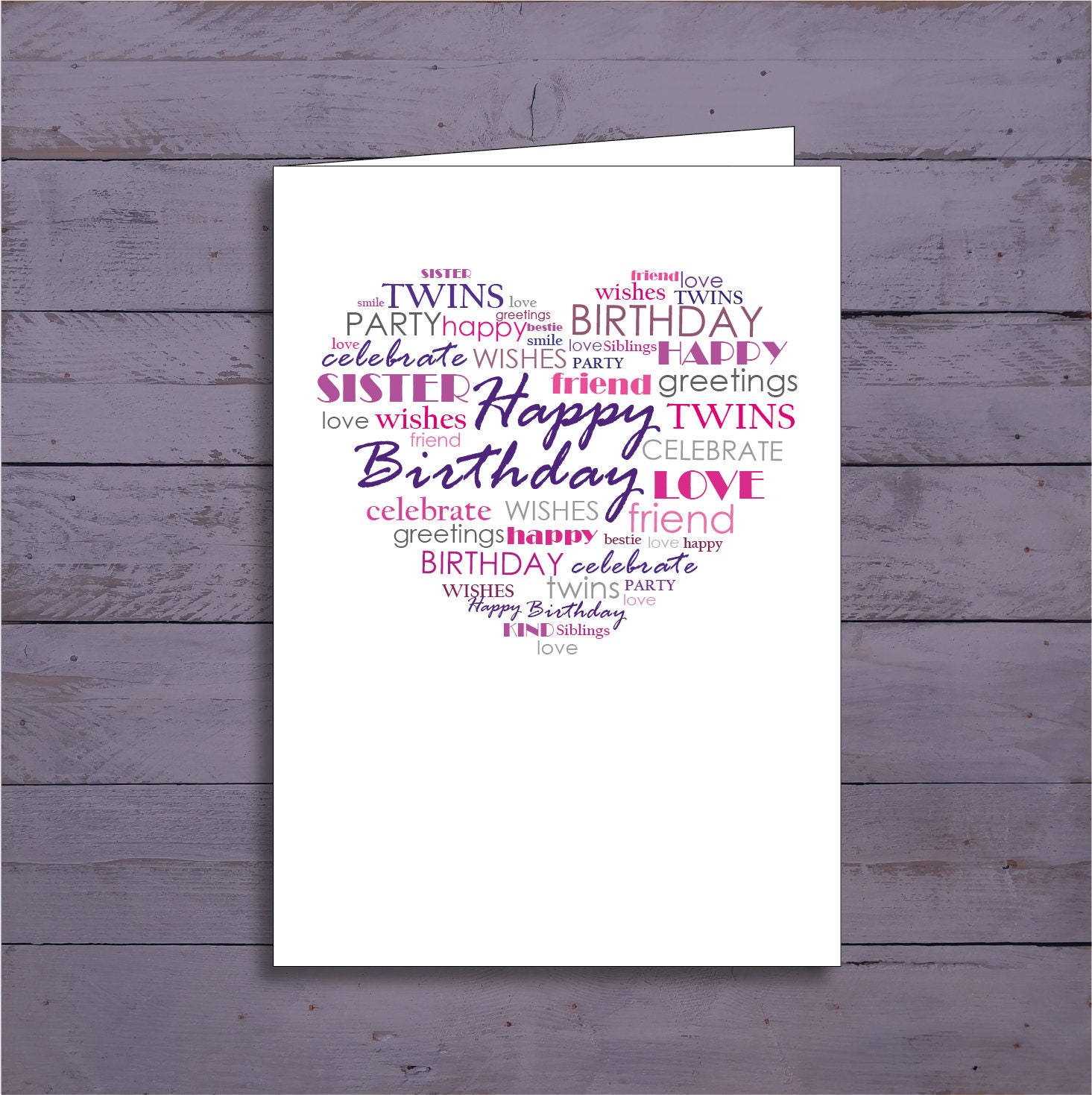 Twin Birthday Card Twin Greeting Card Twins Card Twin Gift | Etsy