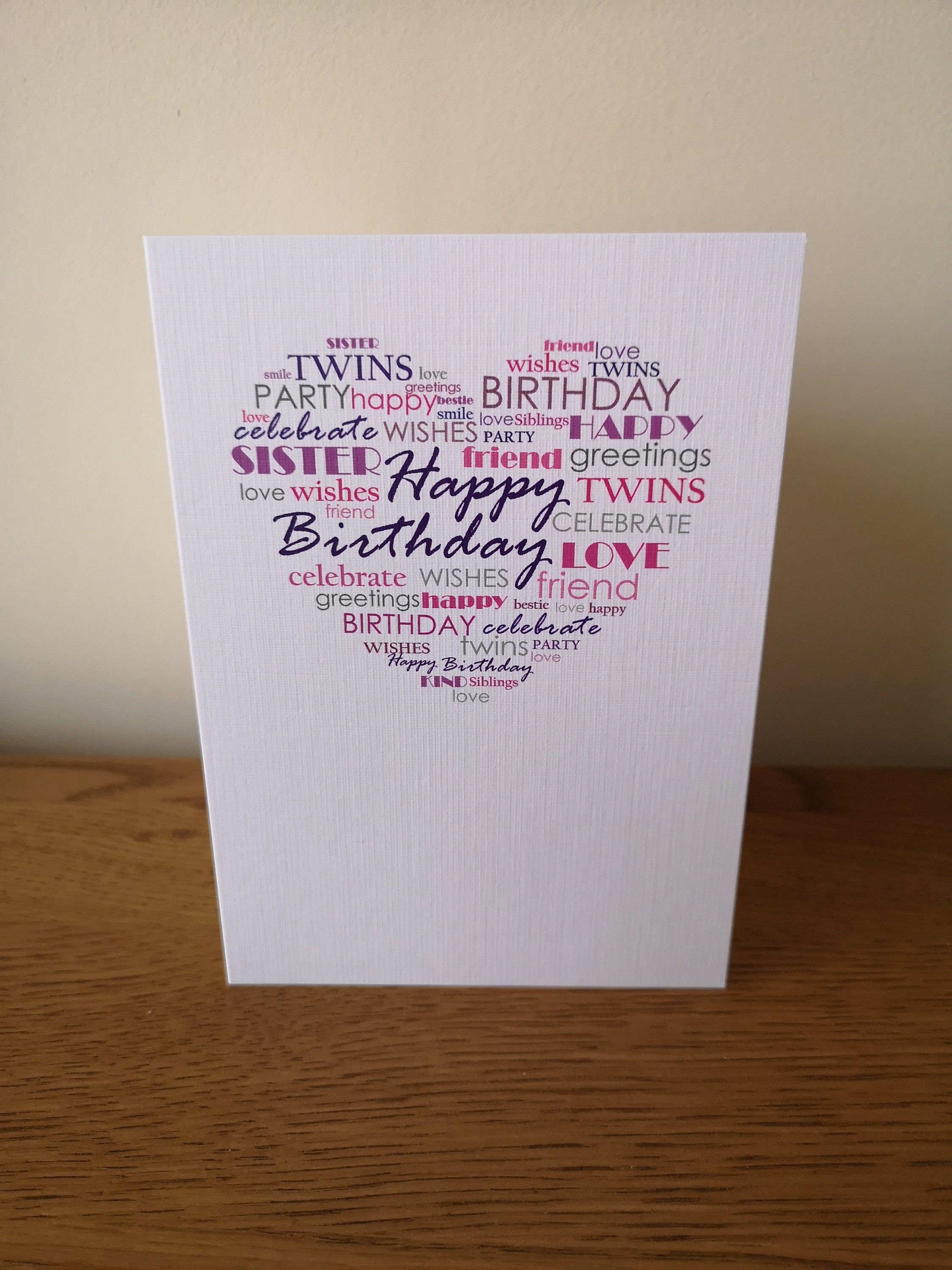 Twin Birthday Card Twin Greeting Card Twins Card Twin Gift | Etsy