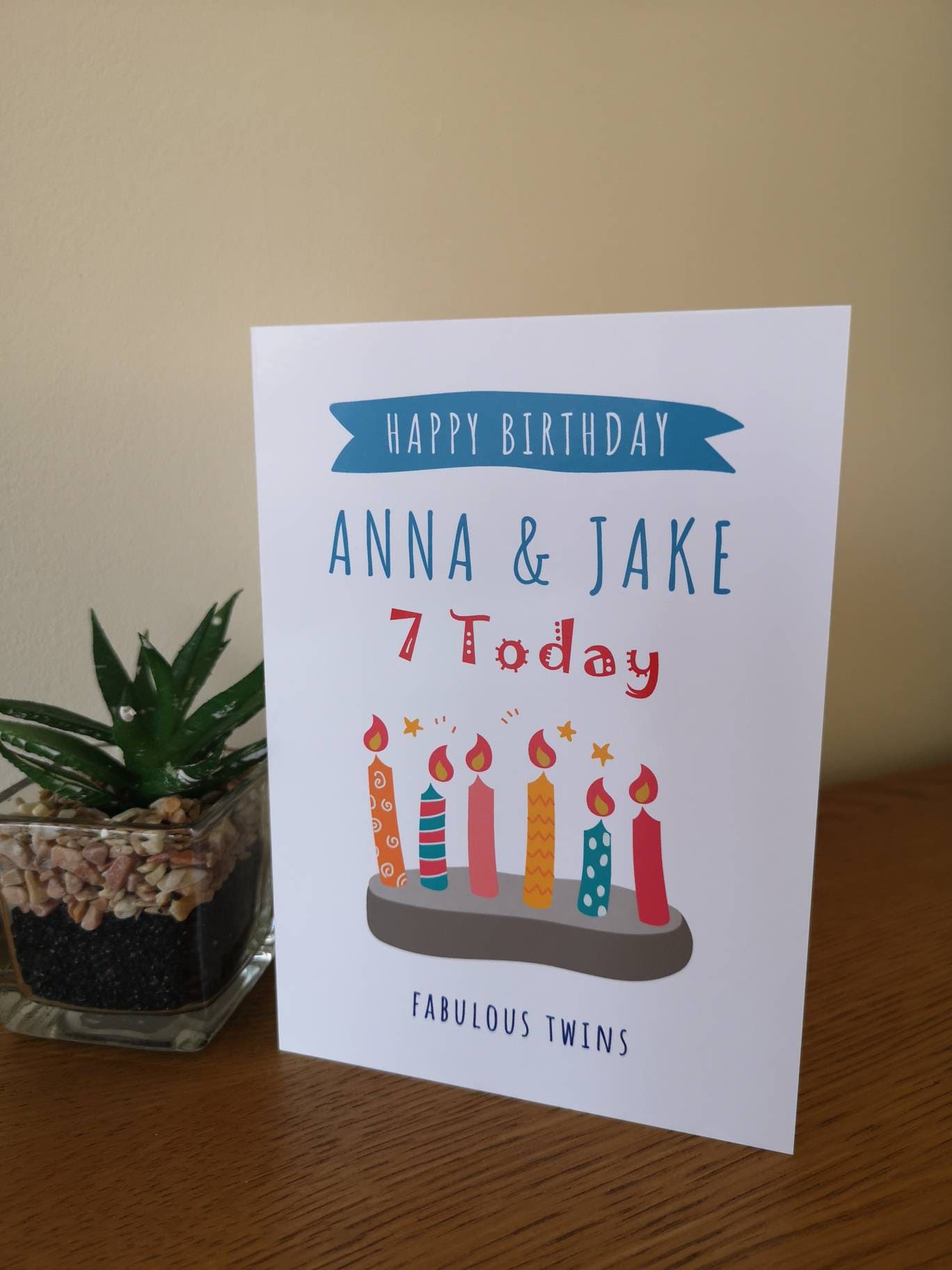 Personalised Twin Birthday Card, Personalised Twin Card, Twins Card ...
