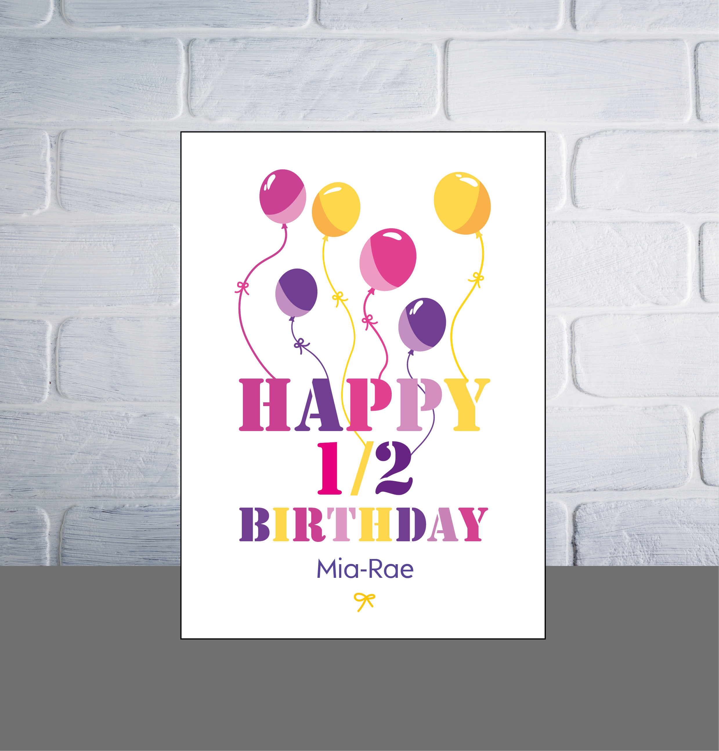 Personalised Half Birthday Card, Personalised 6 Month Card, Twin Half ...