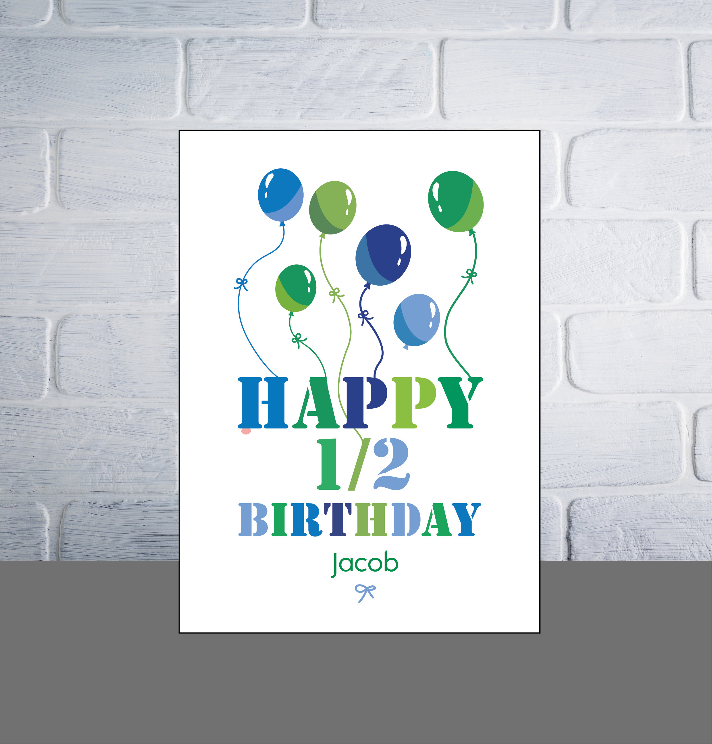 Personalised Half Birthday Card, Personalised 6 Month Card, Twin Half ...