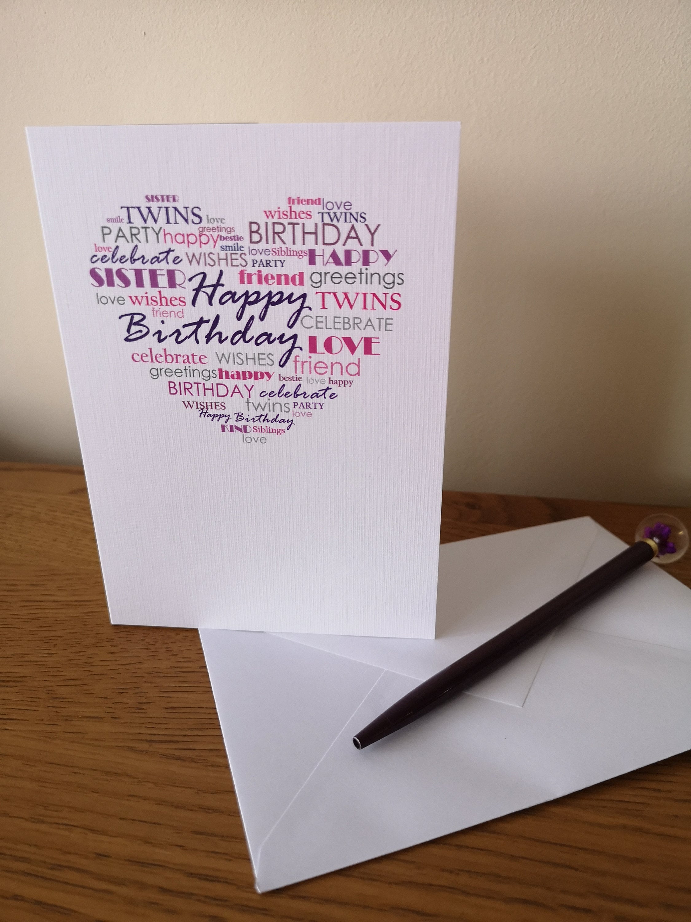 Twin Birthday Card Twin Greeting Card Twins Card Twin Gift - Etsy