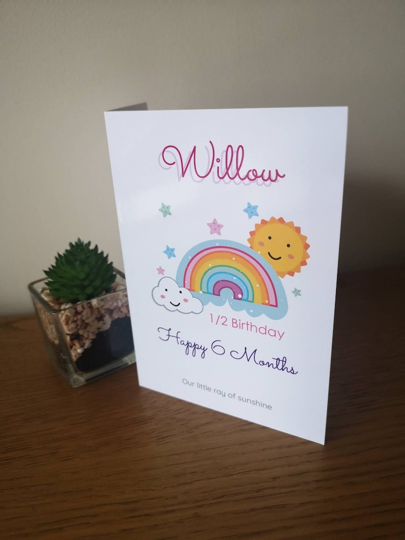 Personalised Half Birthday Card, Personalised Twin 6 Month Card, Twins ...